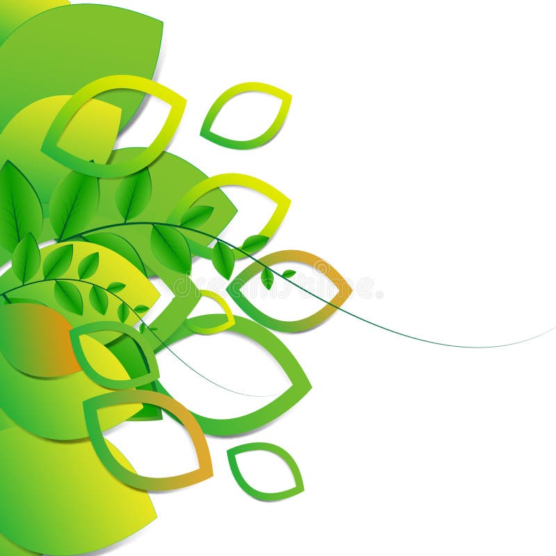Green Leaves Abstract Background Stock Vector - Illustration of ecology ...