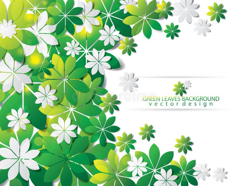 Green Leaves Abstract Background Stock Vector - Illustration of foliage ...