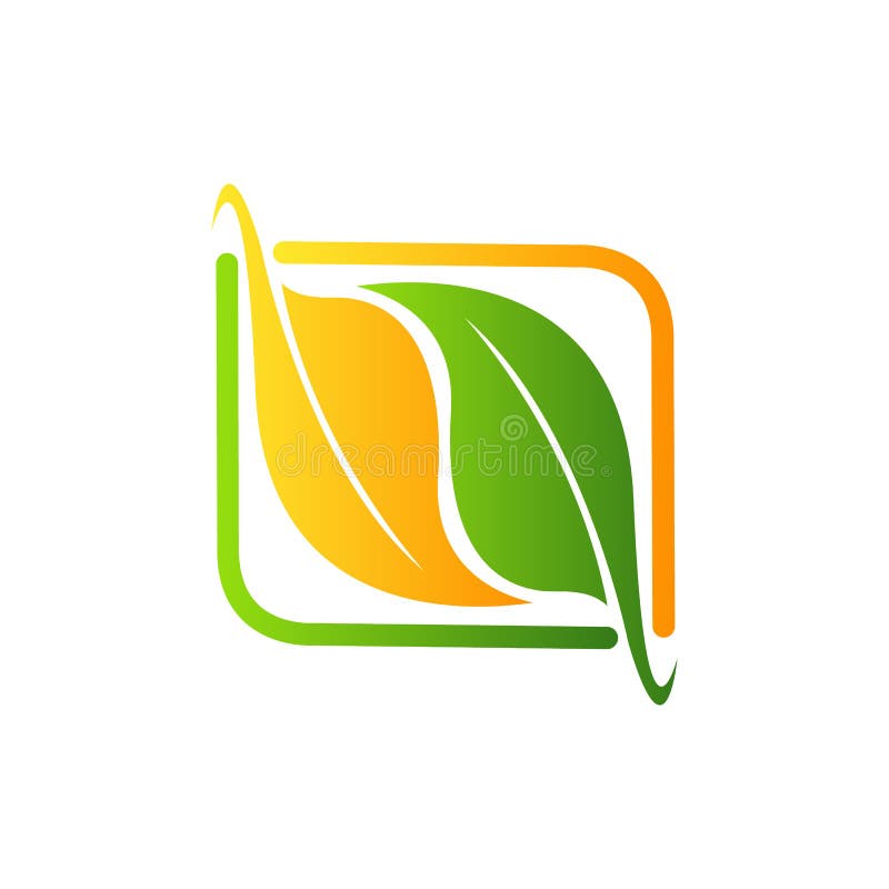 Green Leaves Abstract Logo Design Stock Vector - Illustration of clean ...