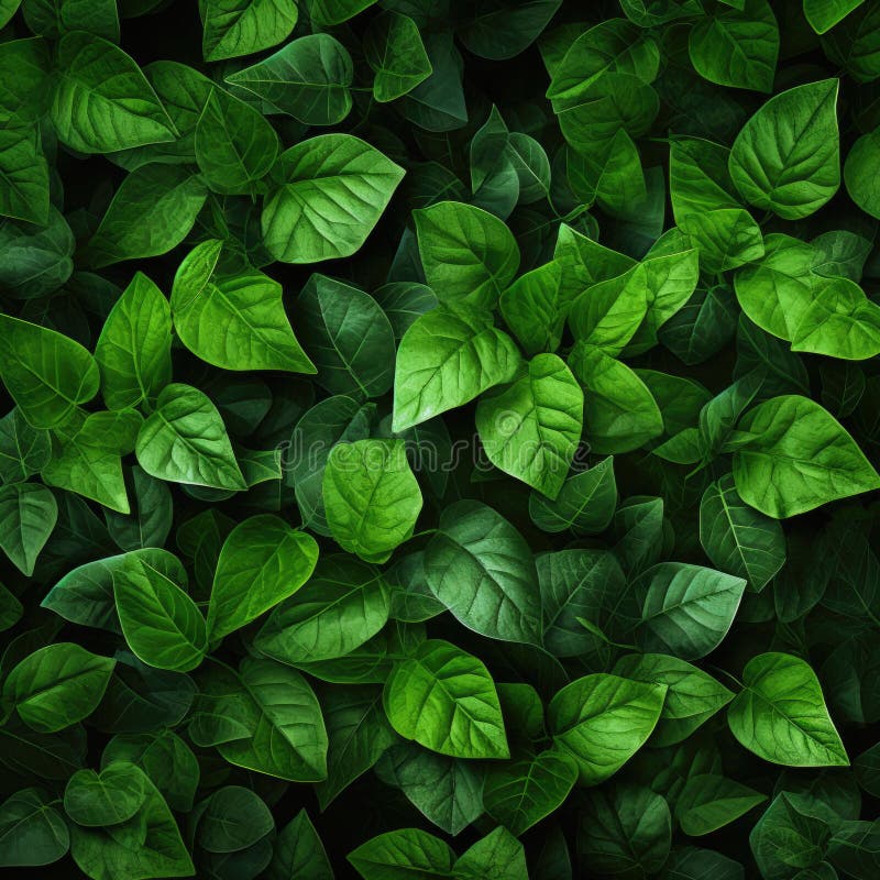 Green Leaves Background. Green Leaves Color Tone Dark. Stock Photo ...