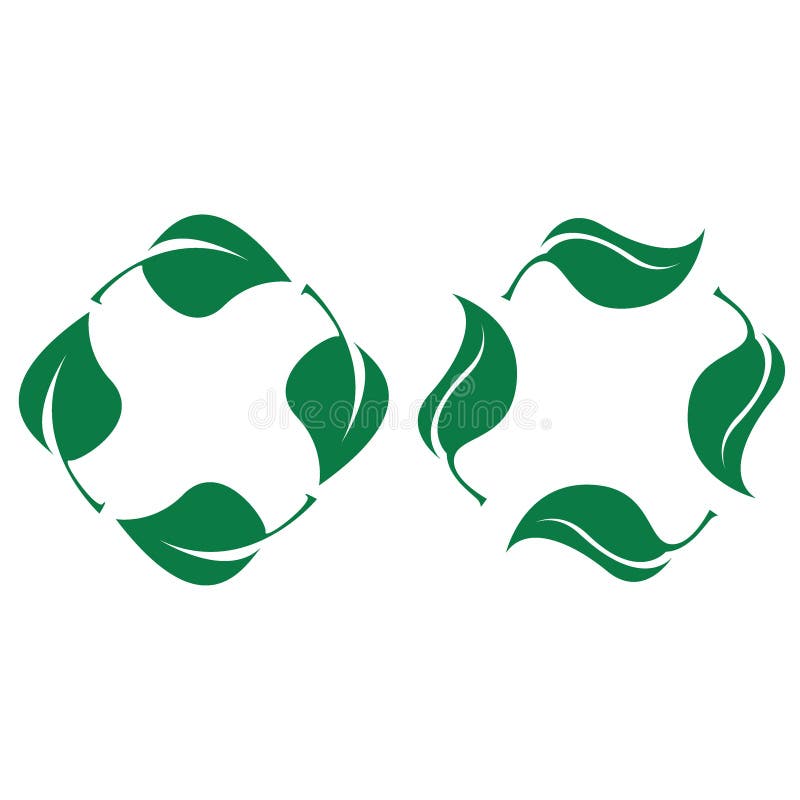 Green Leaves. Bio Recyclable Plastic Icon Set Vector Stock Vector ...