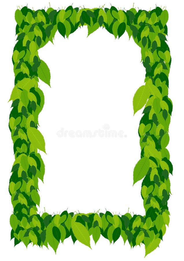 Green leaves corner border stock vector. Illustration of artistic ...