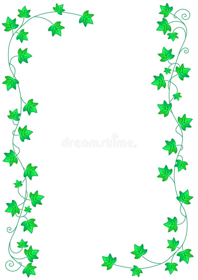 Green Leaves Border on White Background Stock Illustration ...