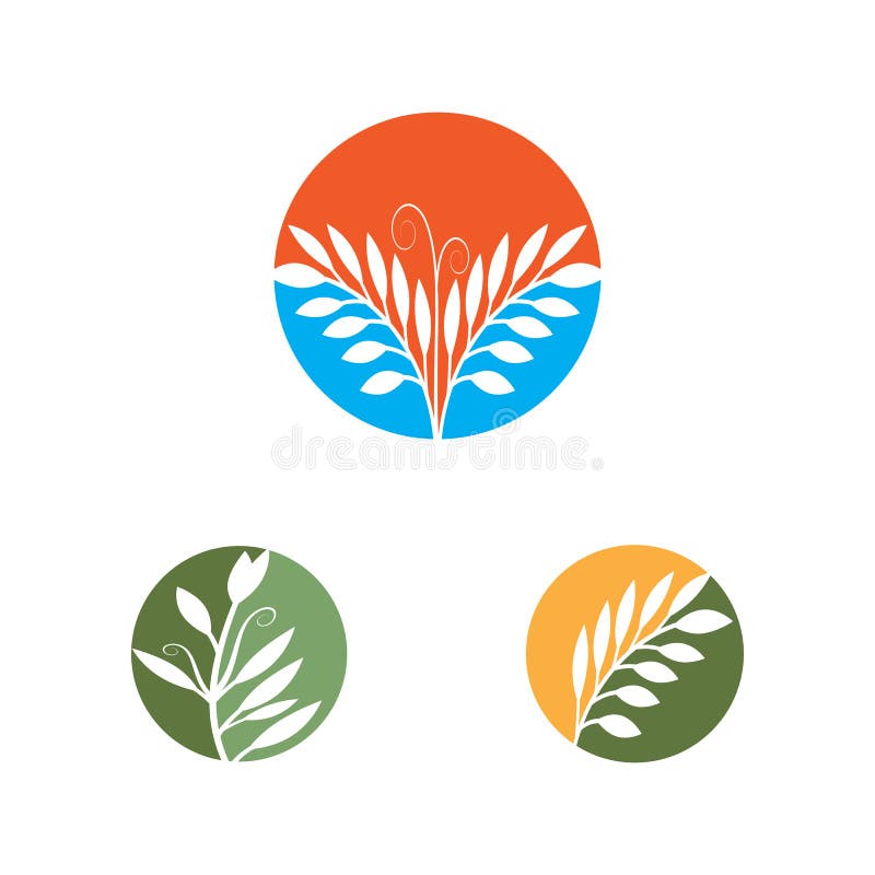 Green Leaves Botanical Logo Vector and Symbol Design Stock Vector ...