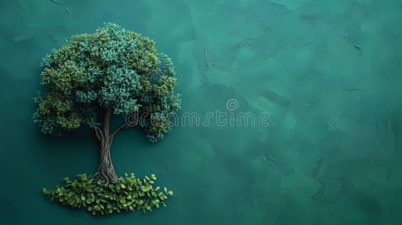 Green Leaves and Branches on an Ecologically Friendly Tree, with a Hand ...