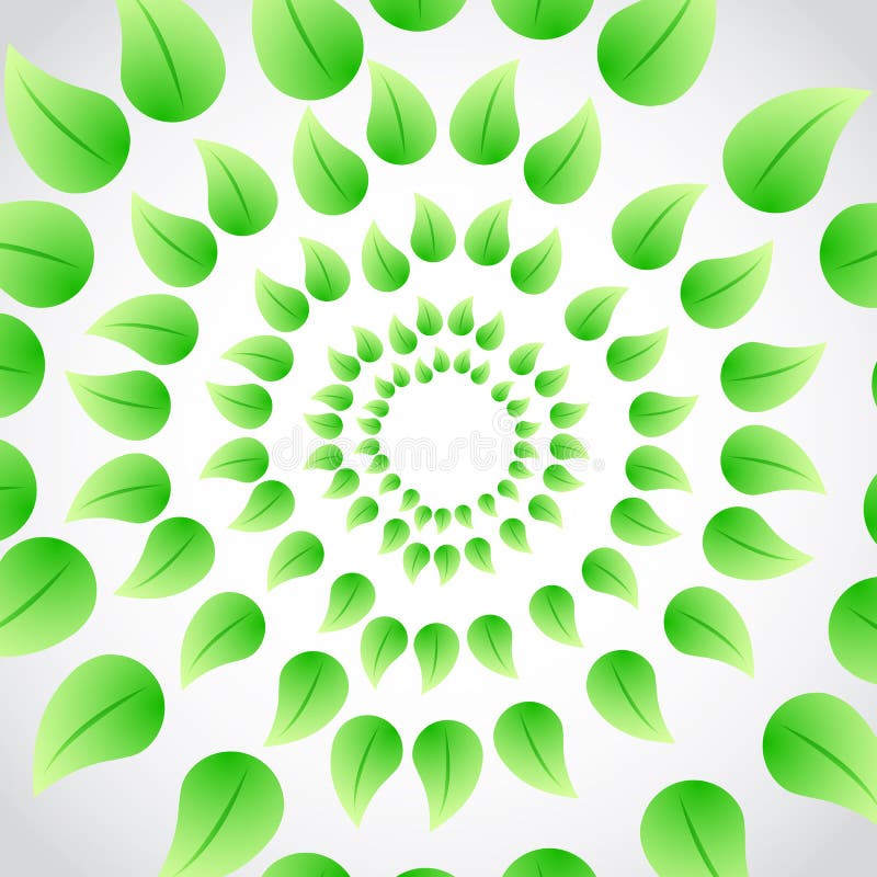 Green Leaves Circular Illustration Stock Illustration - Illustration of ...