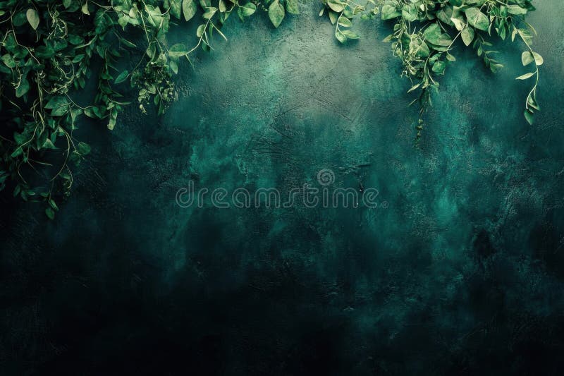 Green Leaves on a Deep Green Background - Nature Inspired Design Stock ...