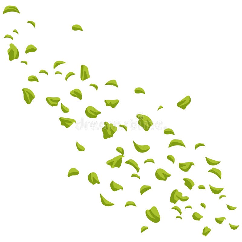 Green Leaves Falling Wind Blow Illustration Vector Art Stock Vector ...