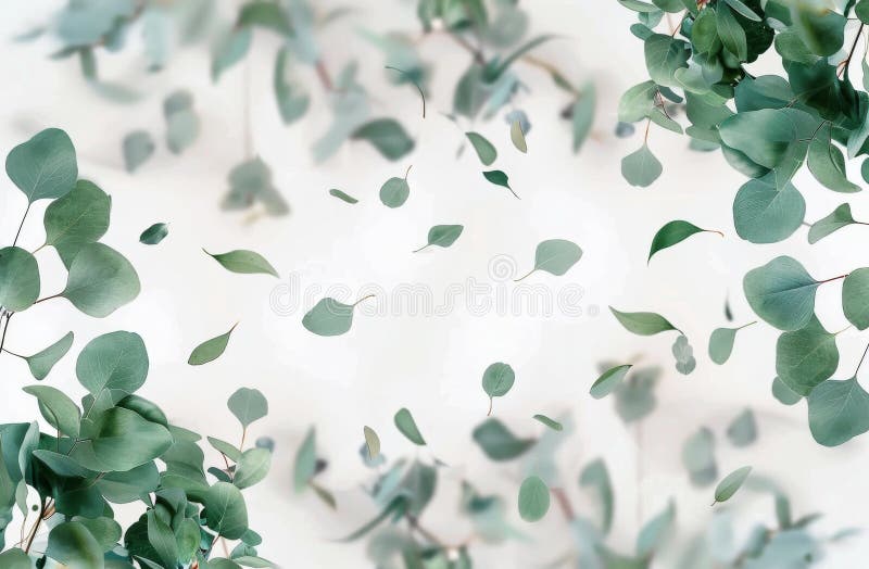 Green Leaves Flying in the Air Stock Photo - Image of flutters, balance ...