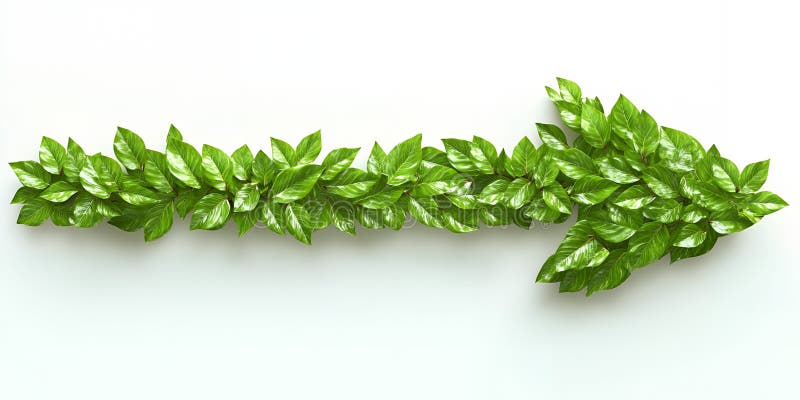 Green Leaves Form Arrow Shape Stock Illustration - Illustration of ...