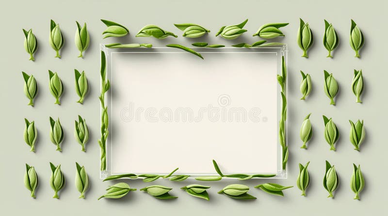 Green leaves frame stock illustration. Illustration of floral - 379848821