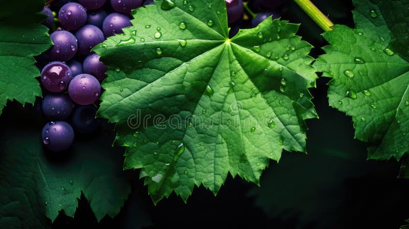 Green Leaves Grape Background Stock Illustration - Illustration of ...