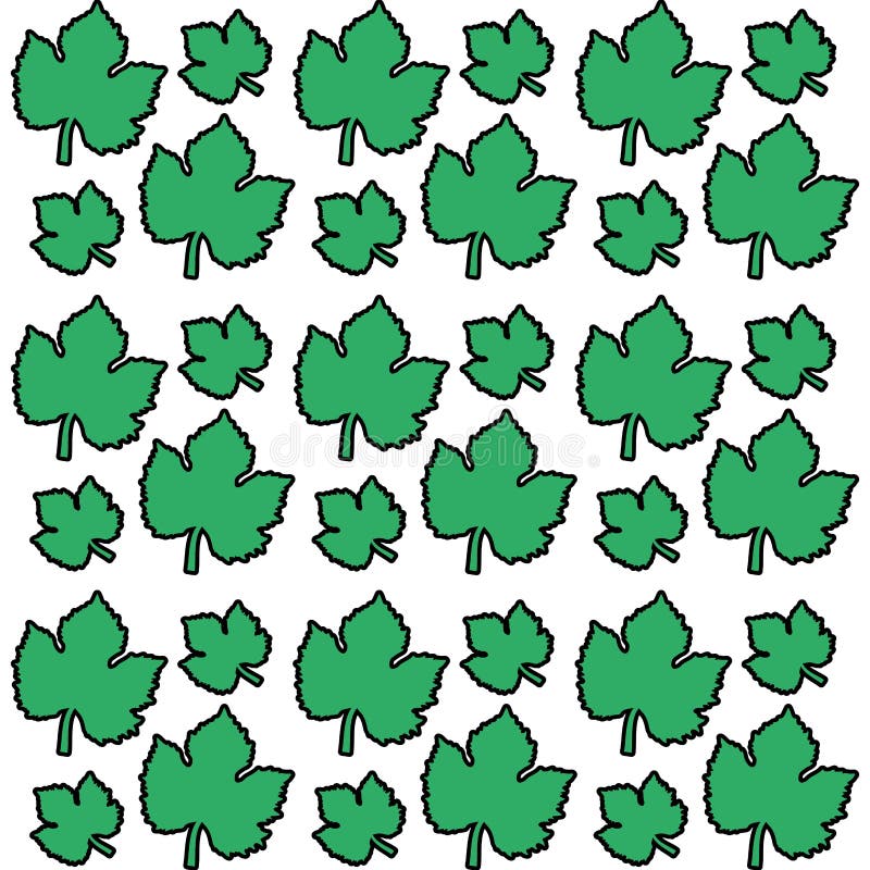 Green Leaves Grape Seamless Pattern Design Stock Illustration ...
