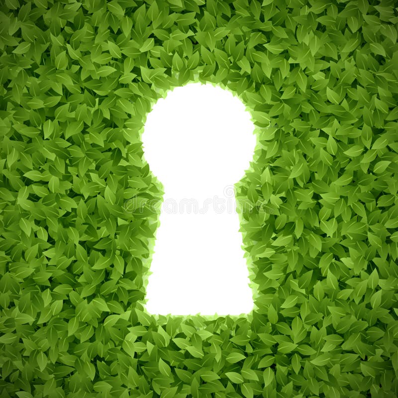 Green leaves with keyhole stock vector. Illustration of grow - 35942982