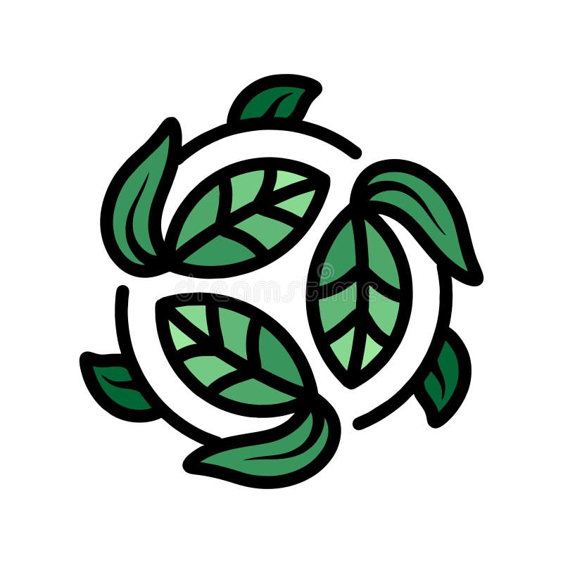 Green Leaves Logo Vector Design Illustration Emblem Stock Vector ...