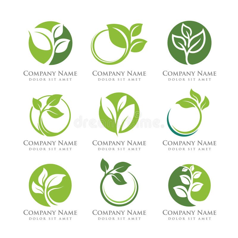 Green Leaves Logo Vector Icon. Green Leaf Vector Symbol Stock Vector ...