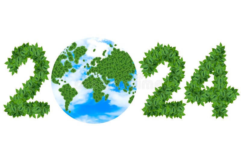 Green Leaves and Numbers with New Year Concept Stock Image - Image of ...