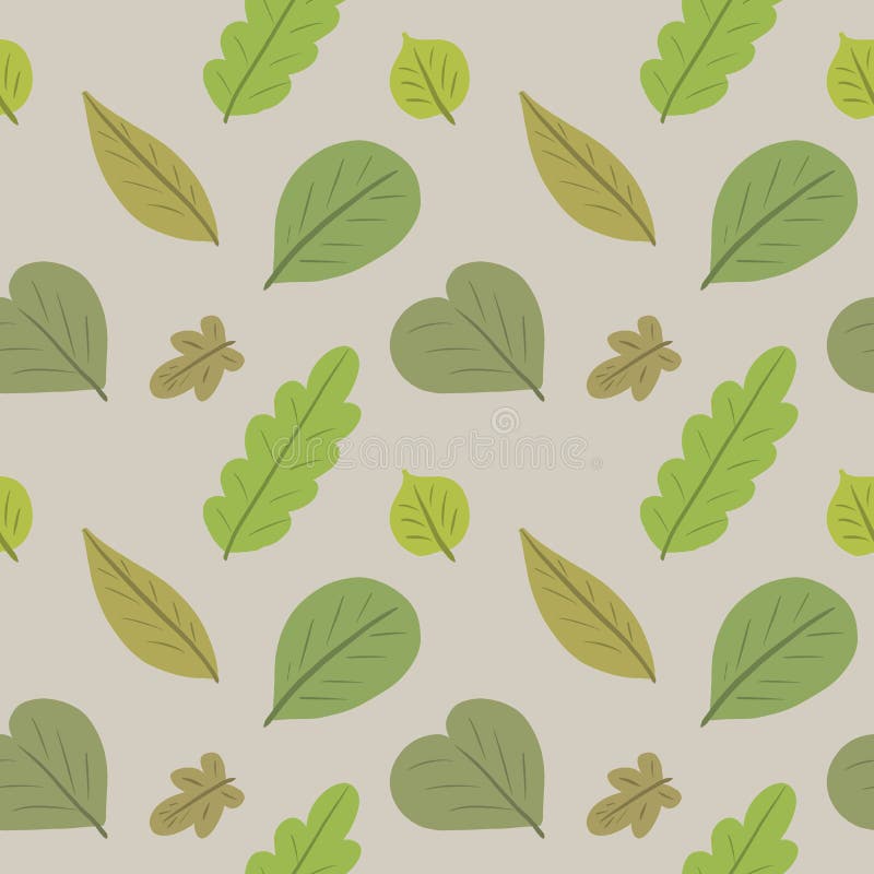 Green Leaves Pattern, Seamless Paper, Light Background, Botanical ...