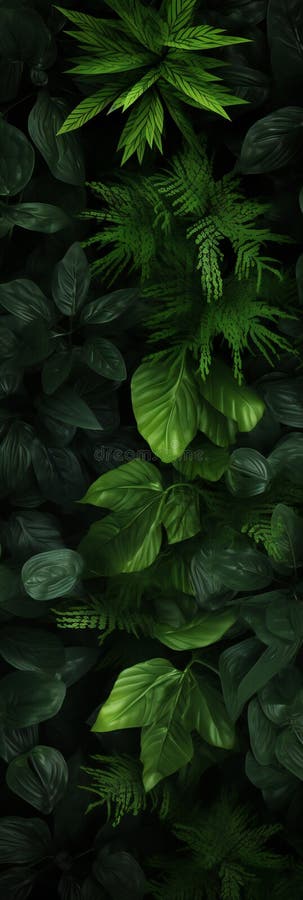Green Leaves Pattern Vertical Background, Natural Background and ...
