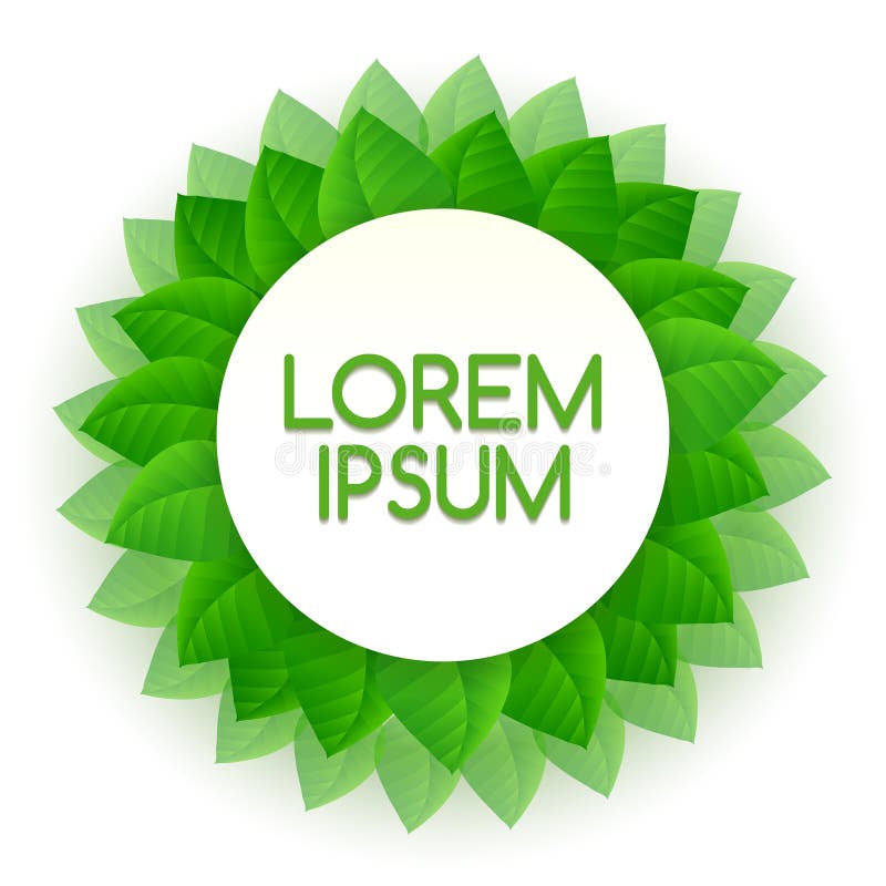 Green leaves round frame stock vector. Illustration of award - 78904676