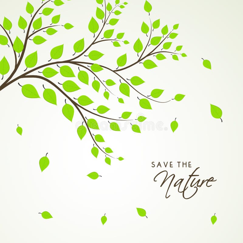 Green Leaves for Save Nature. Stock Illustration - Illustration of ...