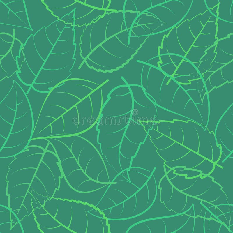 Green Leaves Seamless Pattern Stock Vector - Illustration of growth ...
