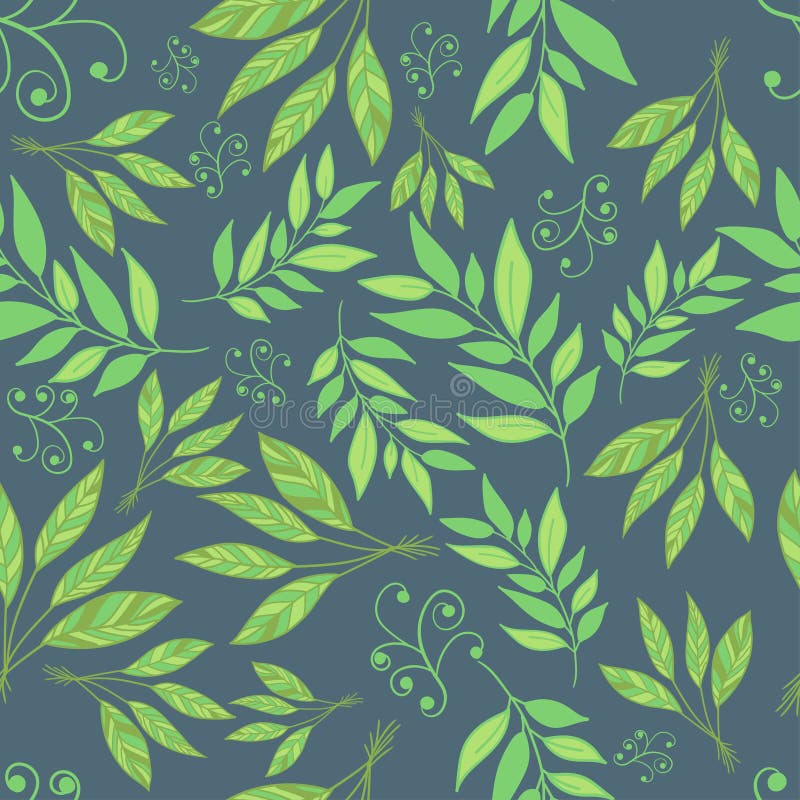 Green Leaves Seamless Pattern. Foliage Texture Background. Abstract ...