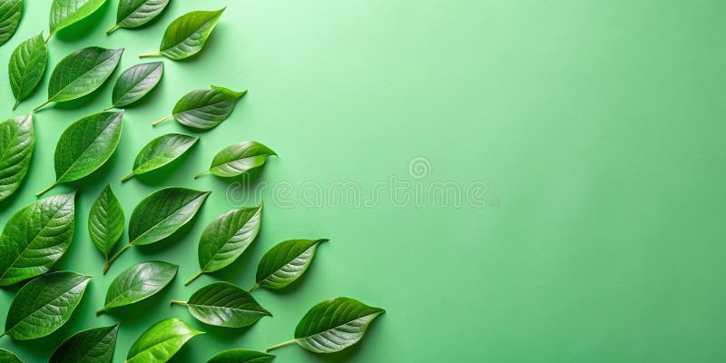 Green Leaves on Solid Background AI-Generated Content Stock ...