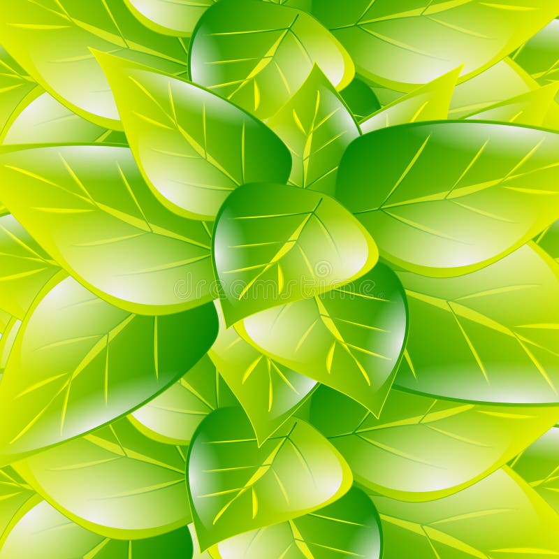 Green Leaves Spring Background Stock Illustration - Illustration of ...