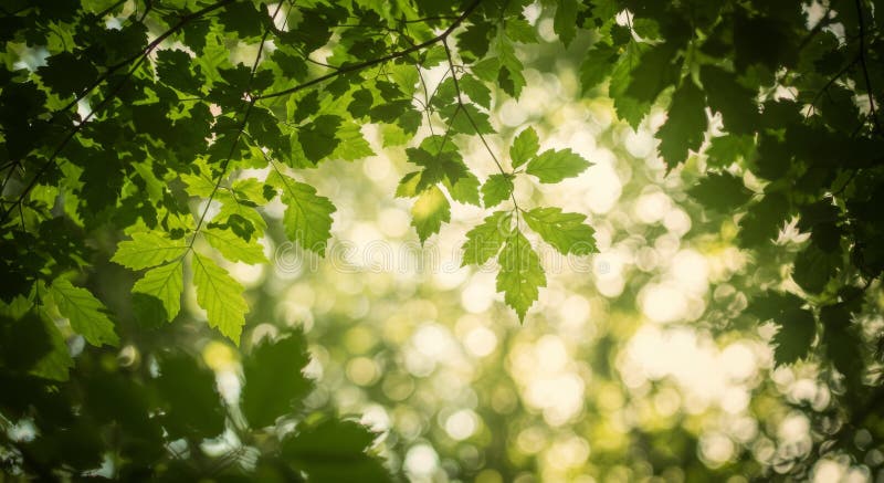 Green Leaves Sunlight Forest Background Stock Illustration ...