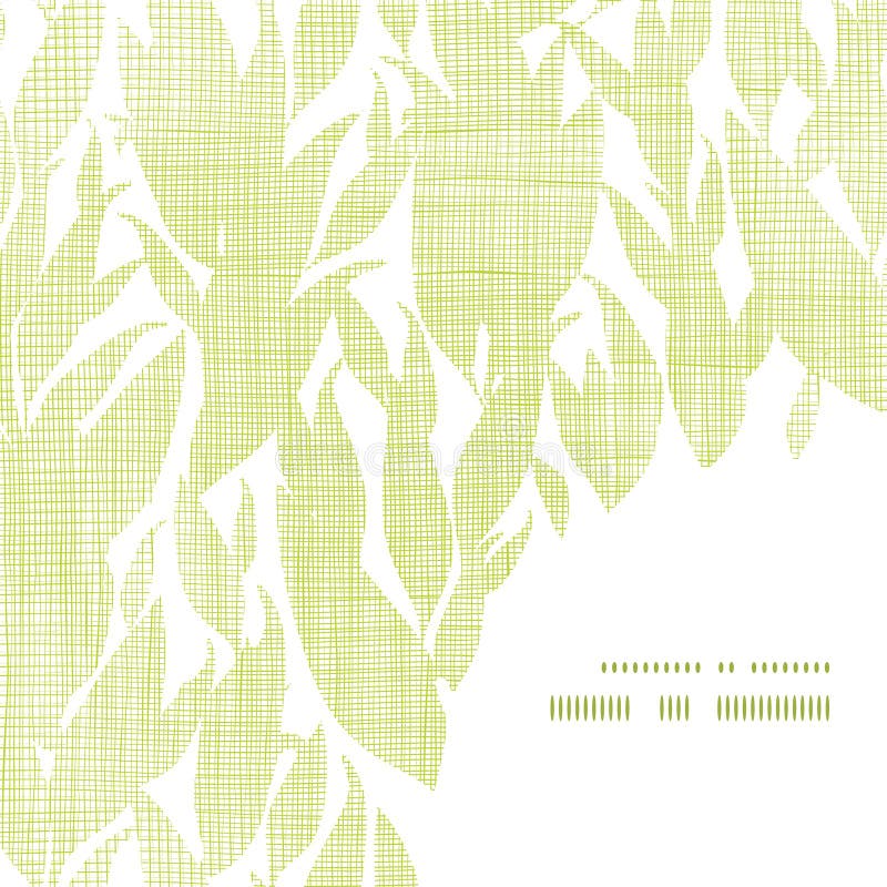 Green Leaves Textile Texture Frame Corner Pattern Stock Vector ...