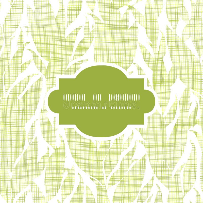 Green Leaves Textile Texture Frame Seamless Stock Vector - Illustration ...