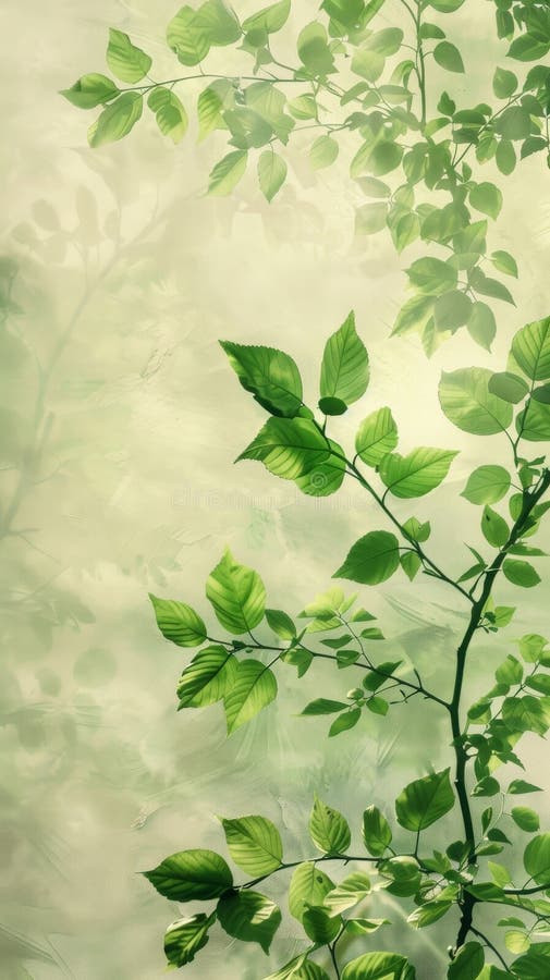 Green Leaves on Translucent Background Stock Image - Image of ...
