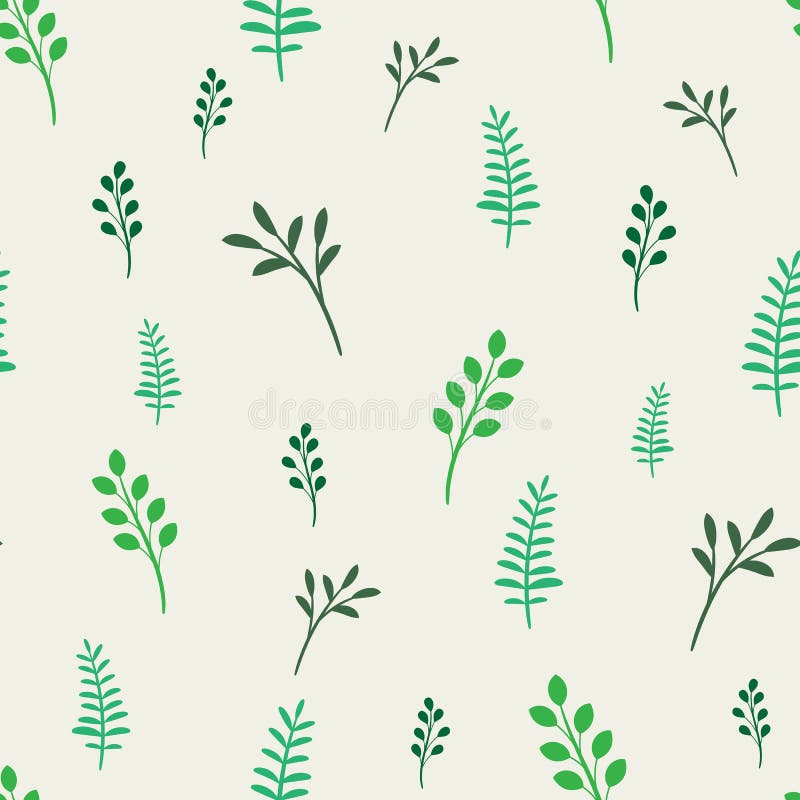 Green Leaves Vector Pattern, Seamless Repeat Stock Vector ...