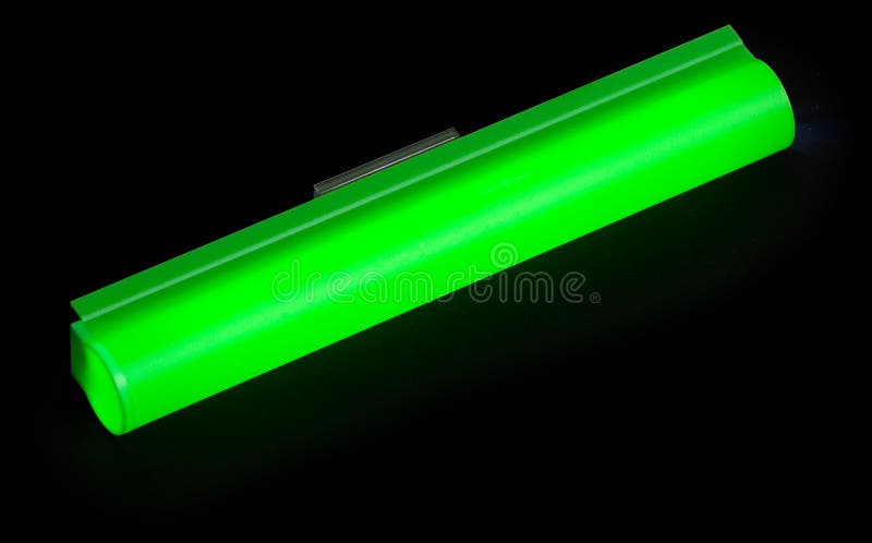 Green Led Decorative Light Bar on Black Background Stock Image - Image ...