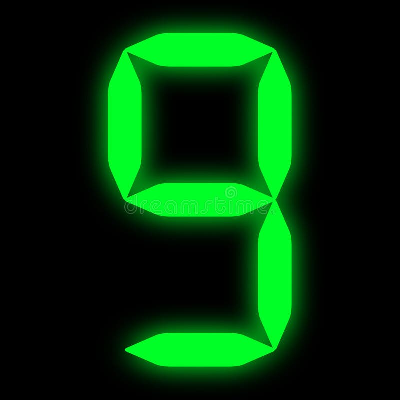 Green Led Digit 9 Stock Illustrations – 21 Green Led Digit 9 Stock ...