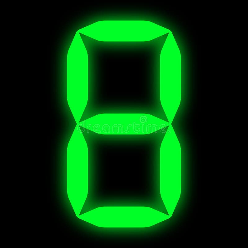 Green led digit 8 stock illustration. Illustration of digital - 97763731