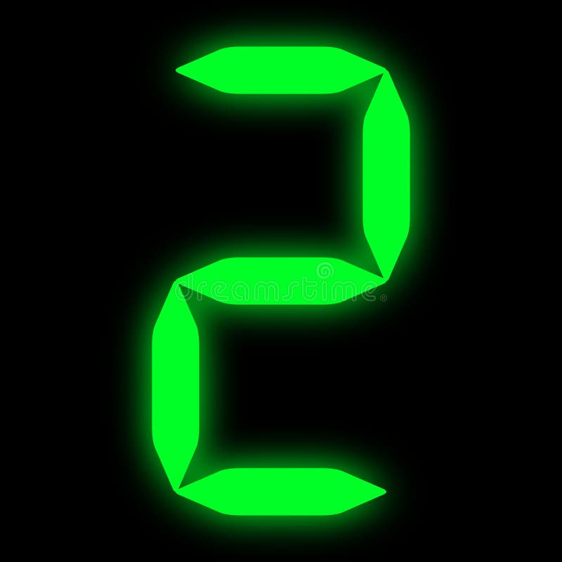 Green led digit 2 stock illustration. Illustration of future - 97763867