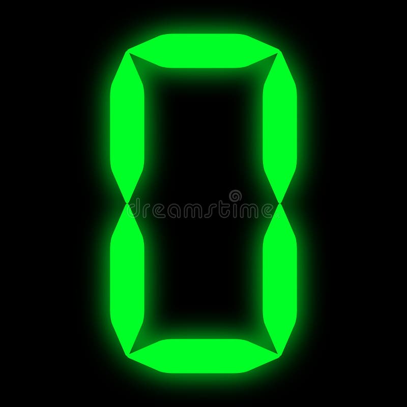 Green led digit 0 stock illustration. Illustration of zero - 97763893