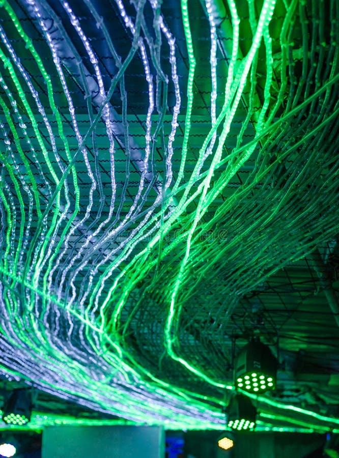 Green LED Lights Decoration Stock Photo - Image of effect, backdrop ...