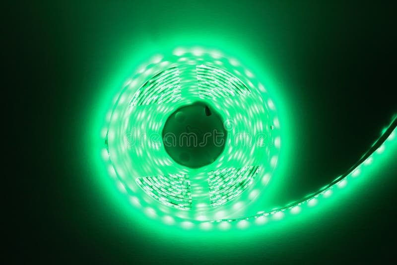 Green LED strip light stock image. Image of digital, cool - 91414349