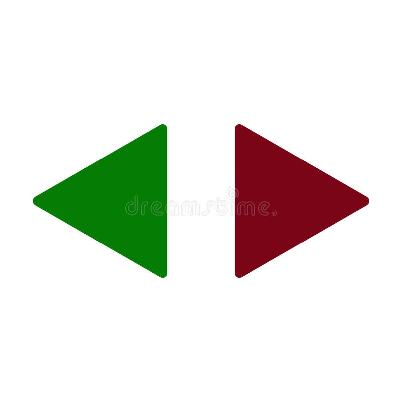 Green Left and Red Right Arrows Icon. Arrows Symbol Stock Illustration ...