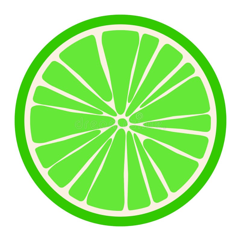 Green Lemon Lime Fruit Slice, Artistic, Vector Illustration Stock ...