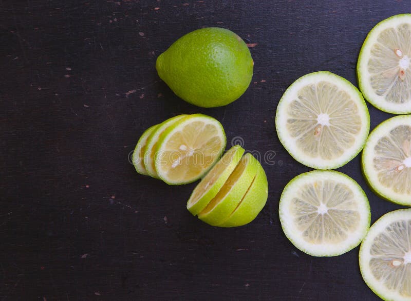 Green lemon slices stock photo. Image of power, anionic - 58632312