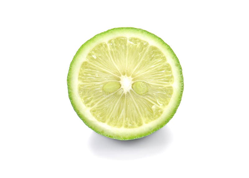Green Lemons , Lemons Cut Pieces on White Background. Stock Image ...