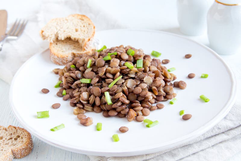 Green lentil on plate stock photo. Image of bread, indian - 65249082
