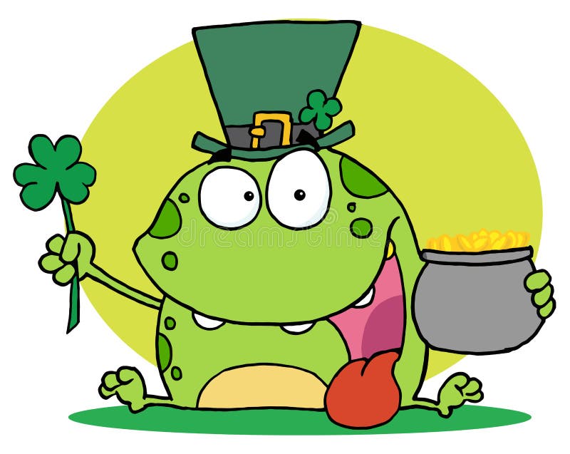 Green St Patricks Day Leprechaun Frog Wearing a Ha Stock Vector ...