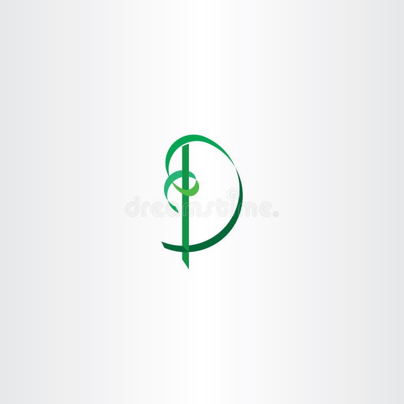 Green Letter D Ribbon Tape Logo Stock Vector - Illustration of shape ...