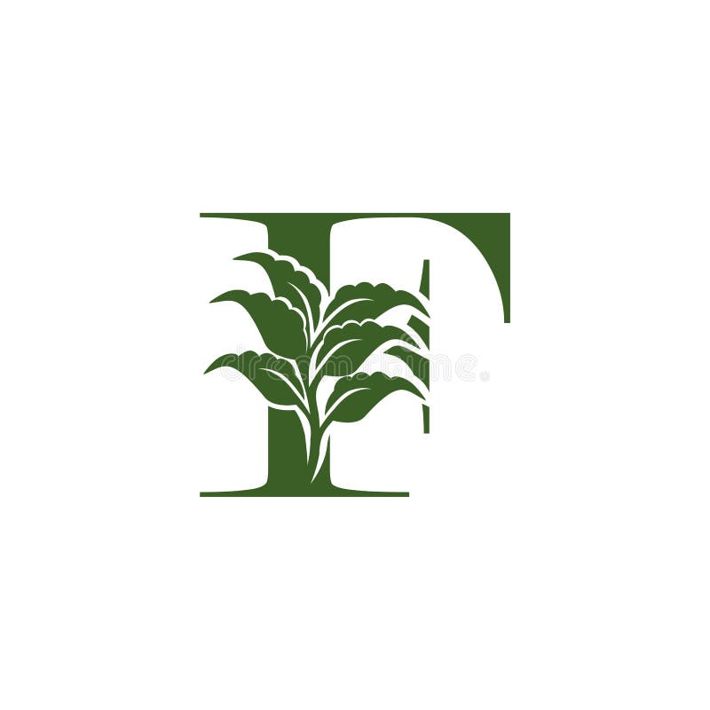 Green Letter F Logo with Leaf Element, Vector Design Ecology Concept ...