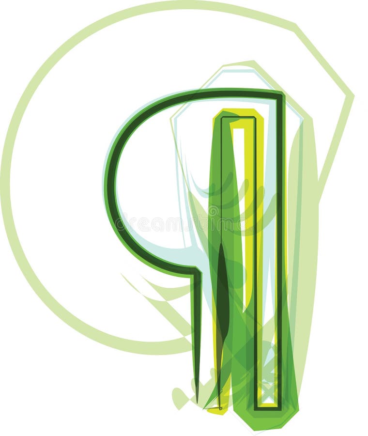 Green letter stock vector. Illustration of initials - 100907498